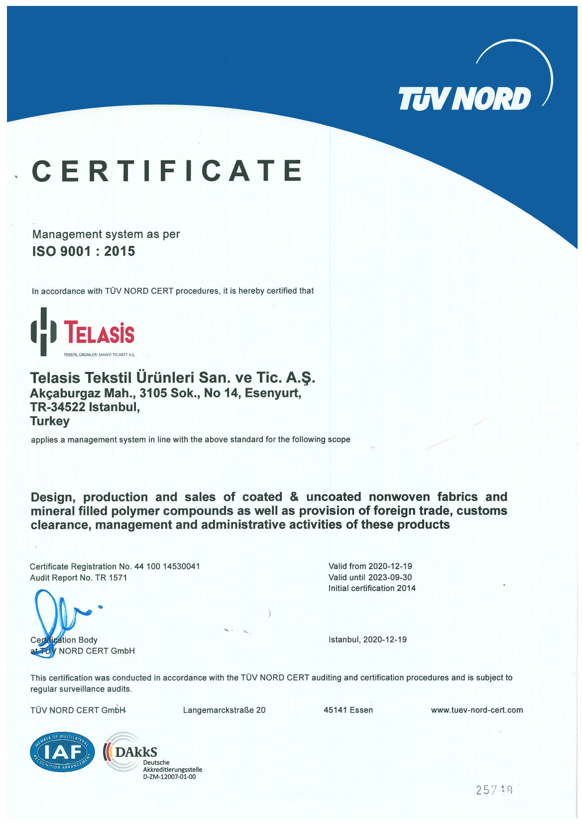 Telasis Tekstil Ürünleri San. ve Tic. A.Ş.